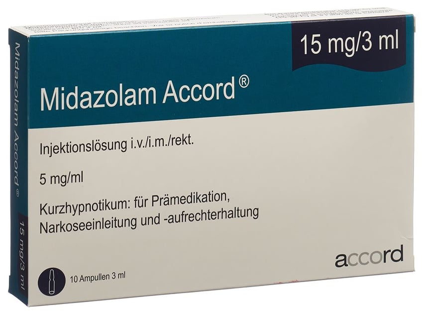 MIDAZOLAM Accord Inj Lös 15 mg/3ml Amp 3 ml | Online bestellen