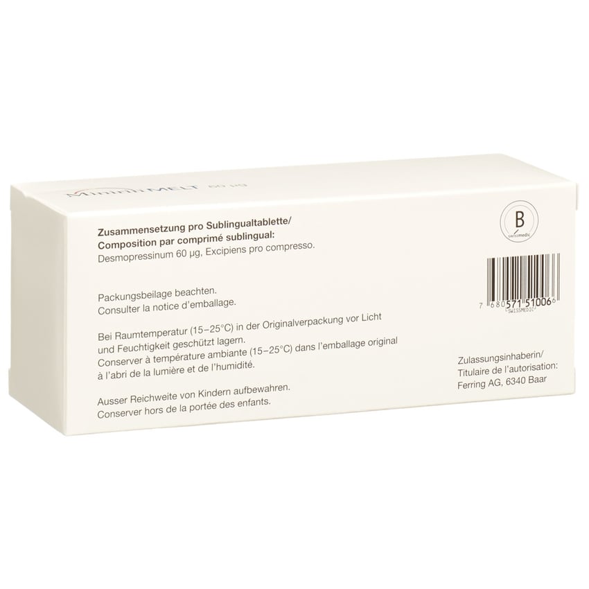 MINIRIN Melt Subling Tabl 60 mcg Blist 100 Stk | Online bestellen