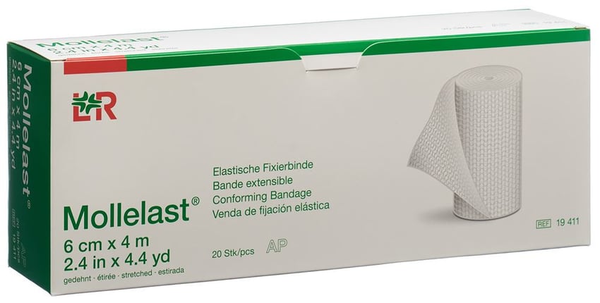 MOLLELAST Elastische Fixierbinde 6cmx4m weiss 20 Stk | Online bestellen