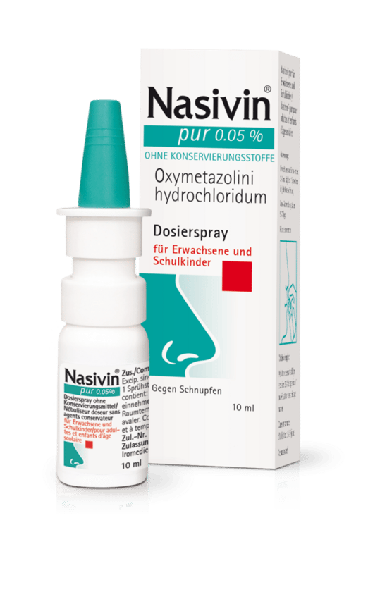 NASIVINE Pur Dosierspray 0.05 % Nasenspr 10 ml | Online bestellen