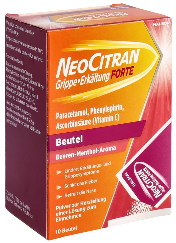 NEOCITRAN Grippe refroidissements FORTE pdr sach 10 pce | Commander en ...