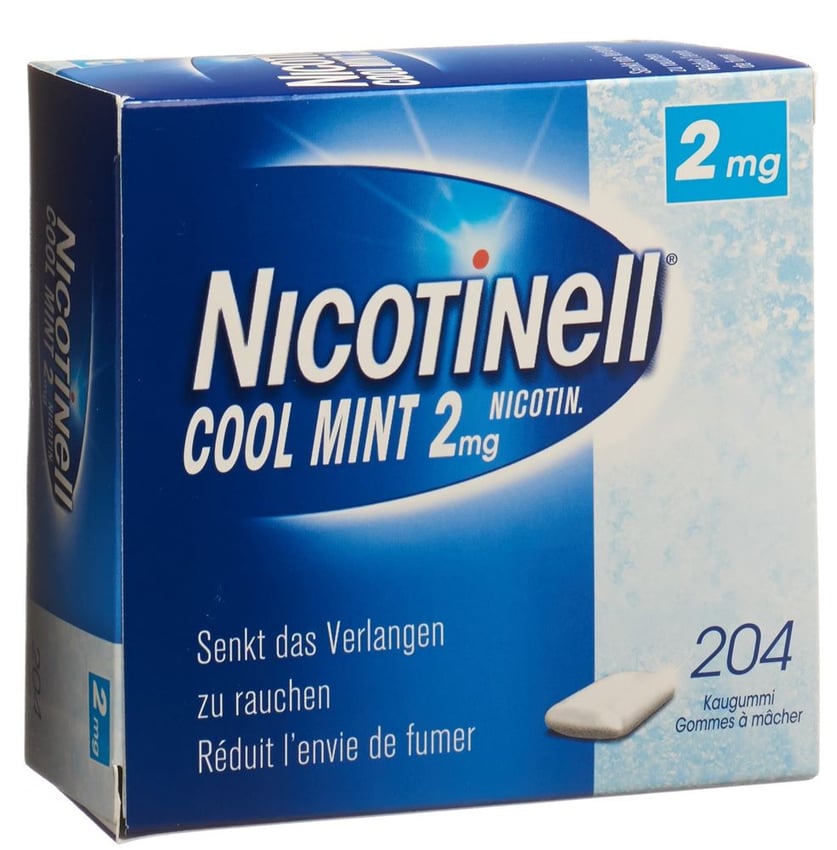 NICOTINELL Gum past croquer 2 mg cool mint blist 204 pce | Commander en ...