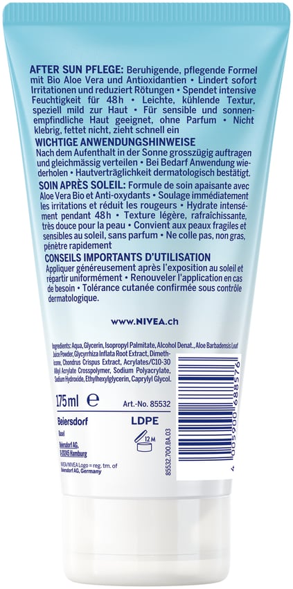 Nivea after sun sensitive SOS tb 175 ml | Commander en ligne