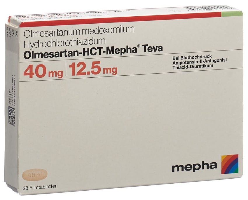 OLMESARTAN HCT Mepha Teva cpr pell 40mg/12.5mg blist 28 pce | Commander en ligne