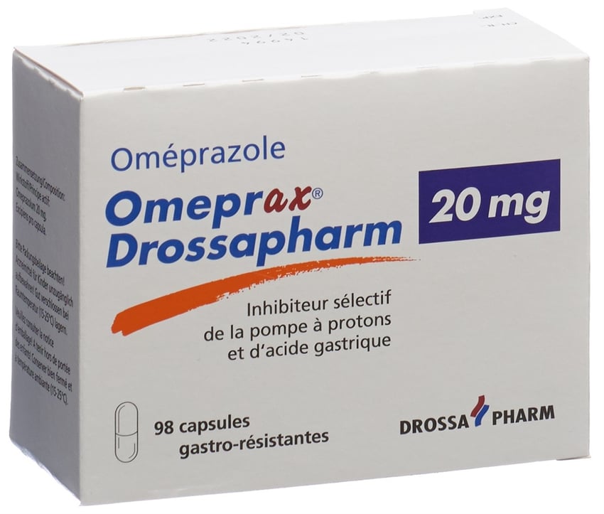 Omeprax Drossapharm caps 20 mg bte 98 pce | Commander en ligne