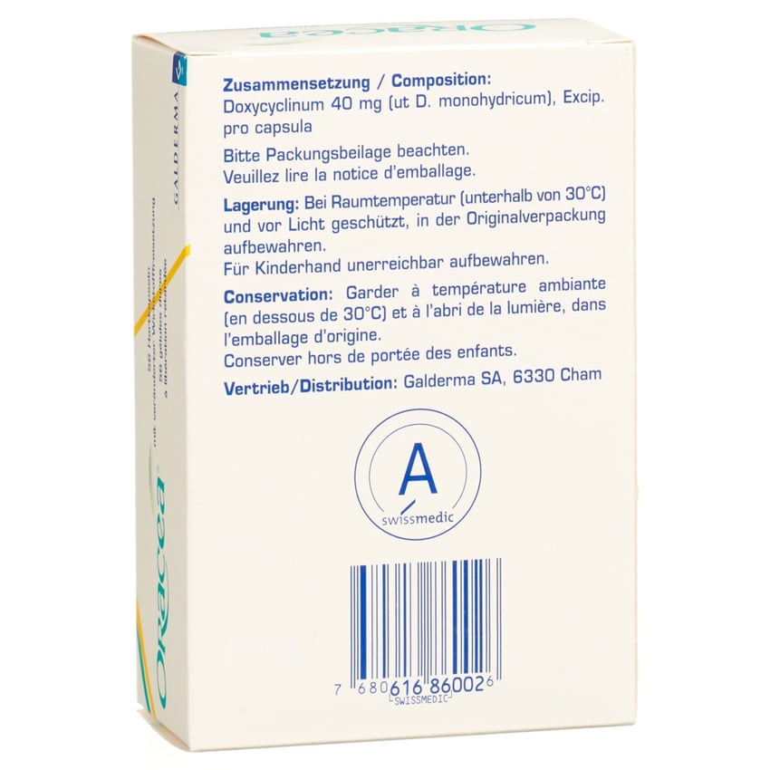 ORACEA caps ret 40 mg blist 56 pce | Commander en ligne