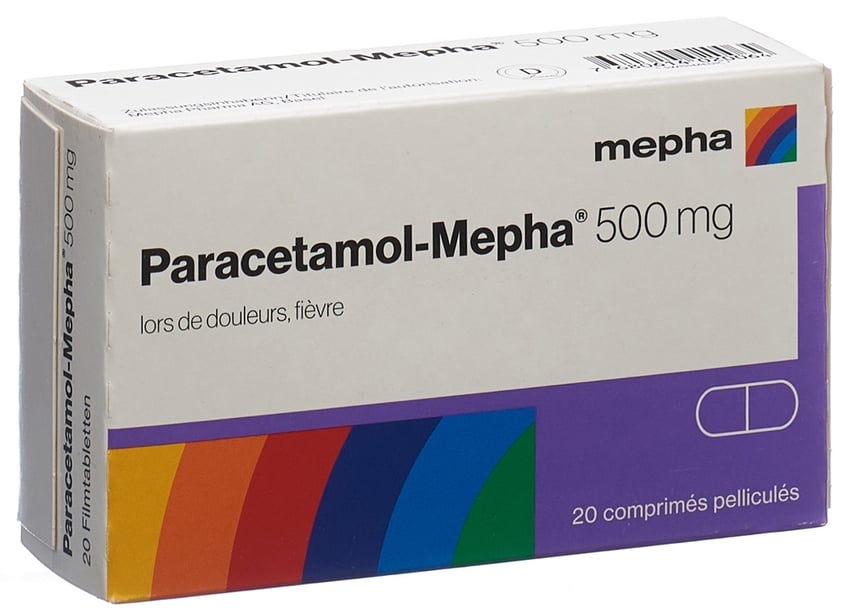 PARACETAMOL Mepha cpr pell 500 mg blist 20 pce | Commander en ligne