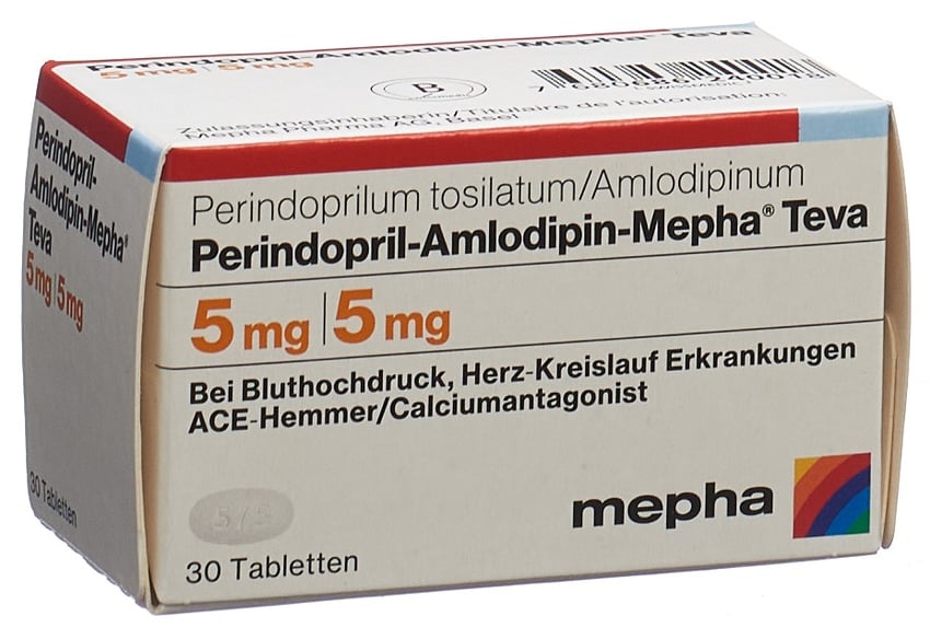 PERINDOPRIL AMLODIPINE Amlodipin-Mepha Teva cpr 5mg/5mg bte 30 pce | Commander en ligne