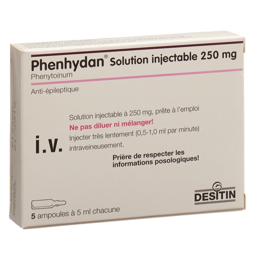 PHENHYDAN sol inj 250 mg/5ml i.v. amp 5 ml | Commander en ligne