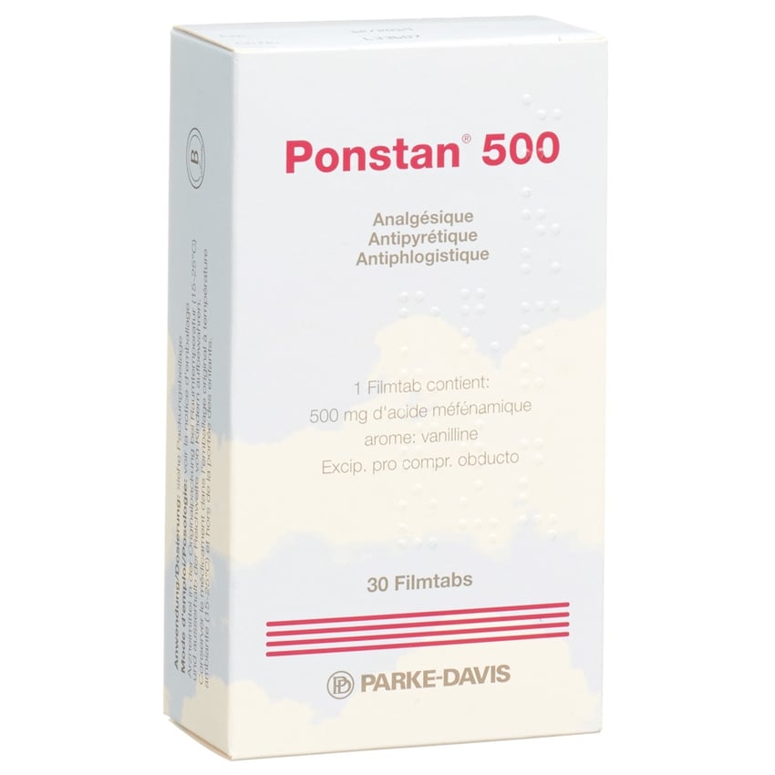 Ponstan cpr pell 500 mg blist 30 pce | Commander en ligne