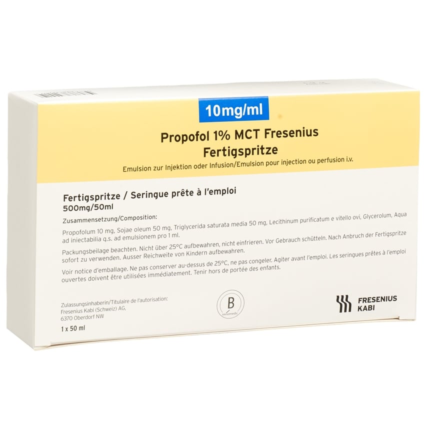 PROPOFOL Fresenius Inj Emuls 500 mg/50ml Fertigspritze Fertspr 1 Stk ...