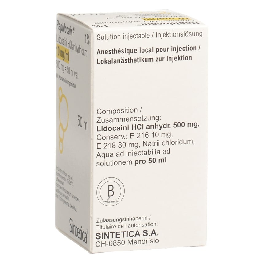 RAPIDOCAIN Inj Lös 500 mg/50ml Vial 50 ml | Online bestellen