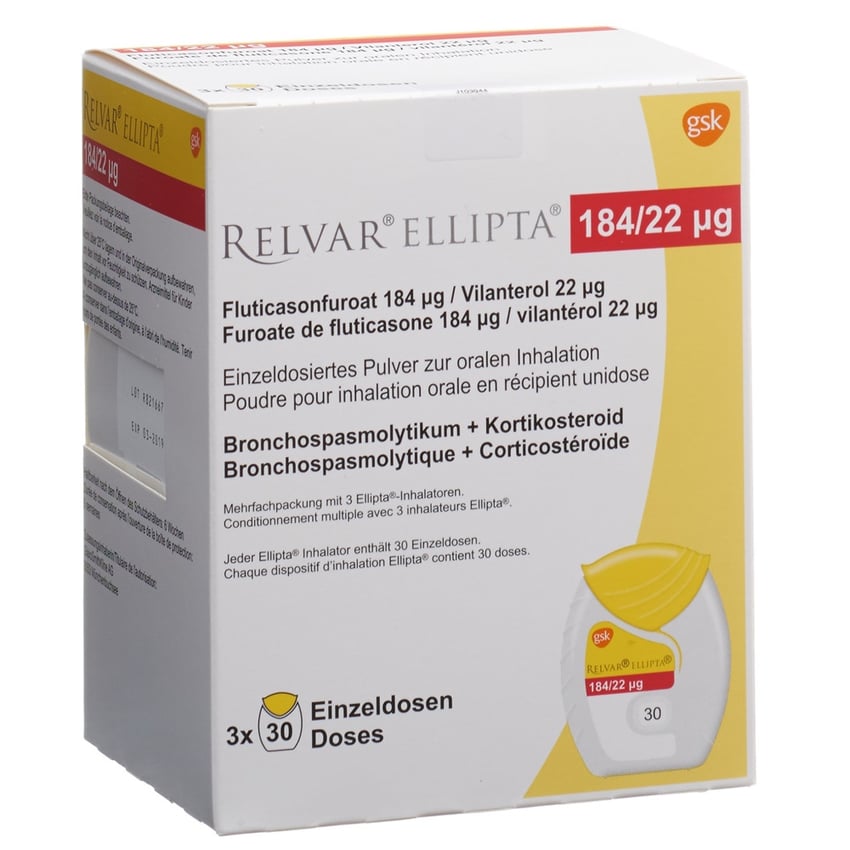 RELVAR ELLIPTA pdr inh 184mcg/22mcg 30 dos | Commander en ligne