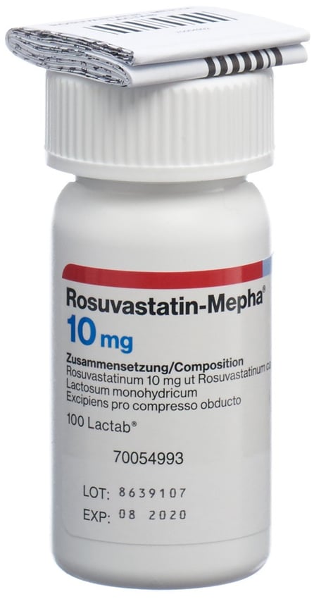 ROSUVASTATINE Mepha cpr pell 10 mg blist 100 pce | Commander en ligne