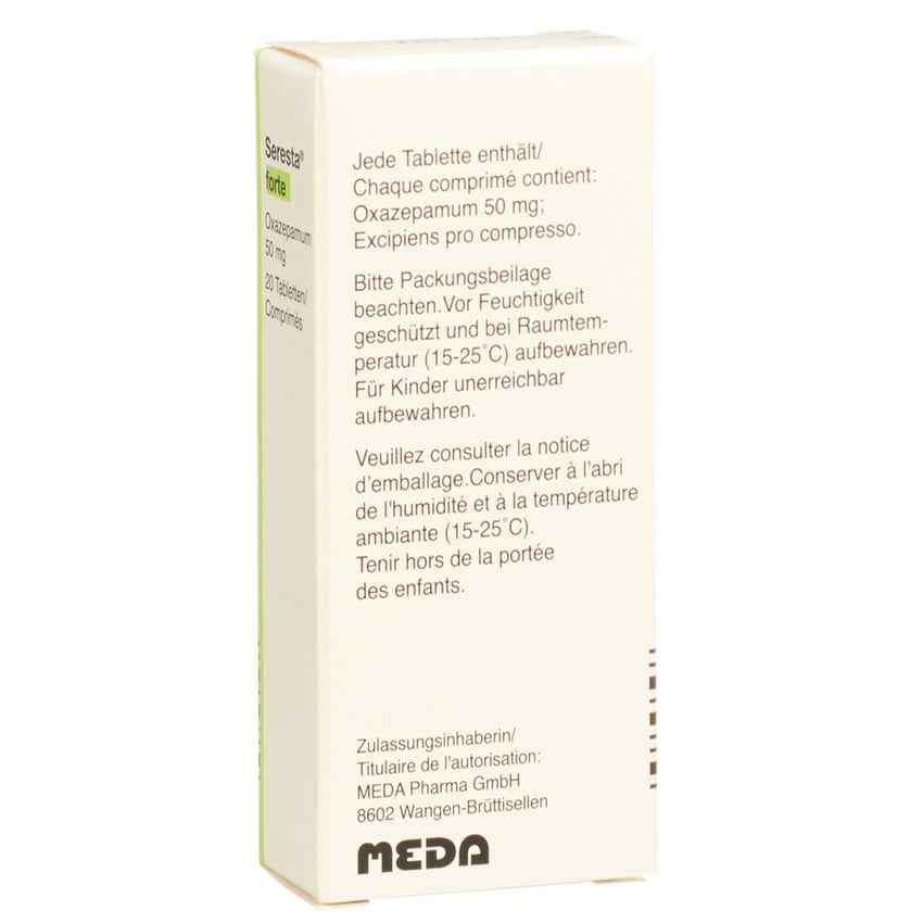 SERESTA cpr 50 mg forte blist 20 pce | Commander en ligne