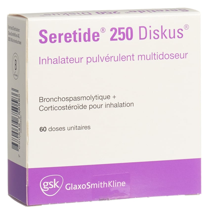 SERETIDE 250 Diskus pdr inh 60 dos | Commander en ligne