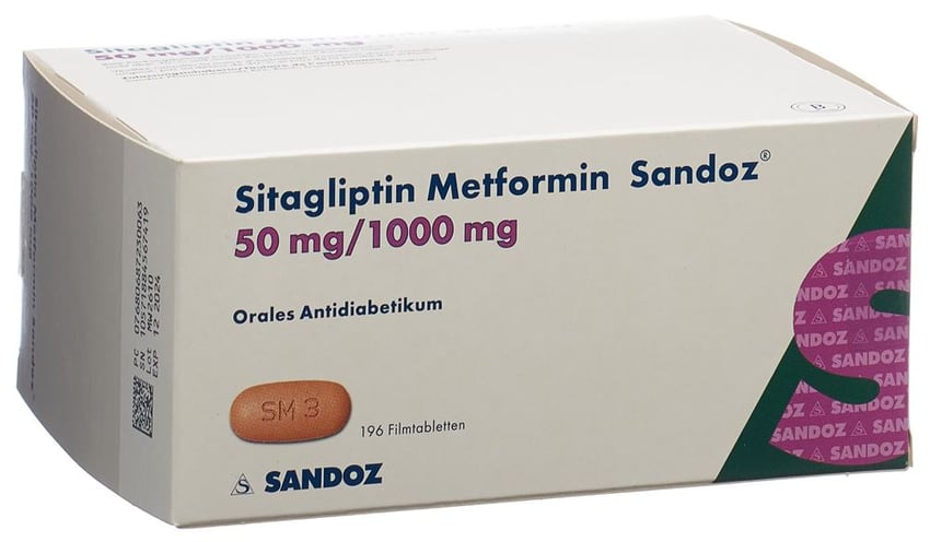 SITAGLIPTINE Metformin Sandoz Filmtabl 50mg/1000mg Blist 196 Stk ...