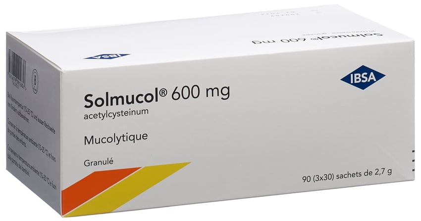 SOLMUCOL Gran 600 mg ohne Zucker Btl 90 Stk | Online bestellen
