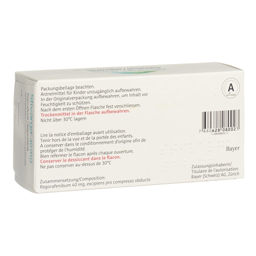 STIVARGA Filmtabl 40 mg Ds 28 Stk | Online bestellen