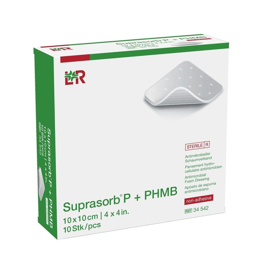 SUPRASORB P + PHMB pansement mousse antimicrobien 10x10cm 10 pce ...