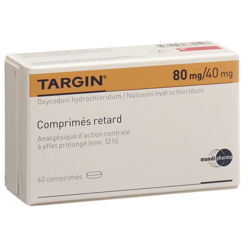 TARGIN cpr ret 80 mg/40 mg blist 60 pce | Commander en ligne