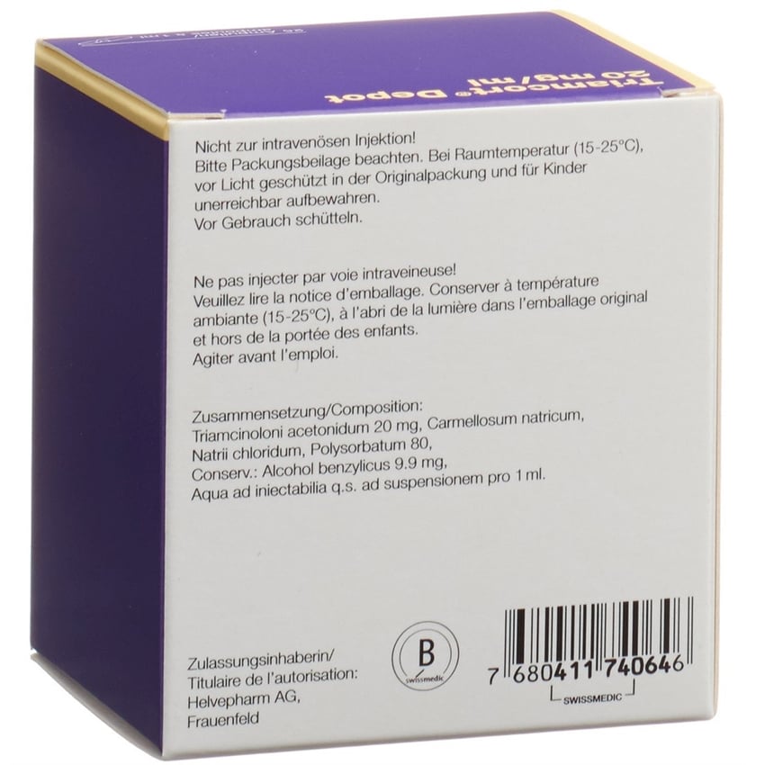 TRIAMCORT Dépôt susp crist 20 mg/ml amp 1 ml | Commander en ligne