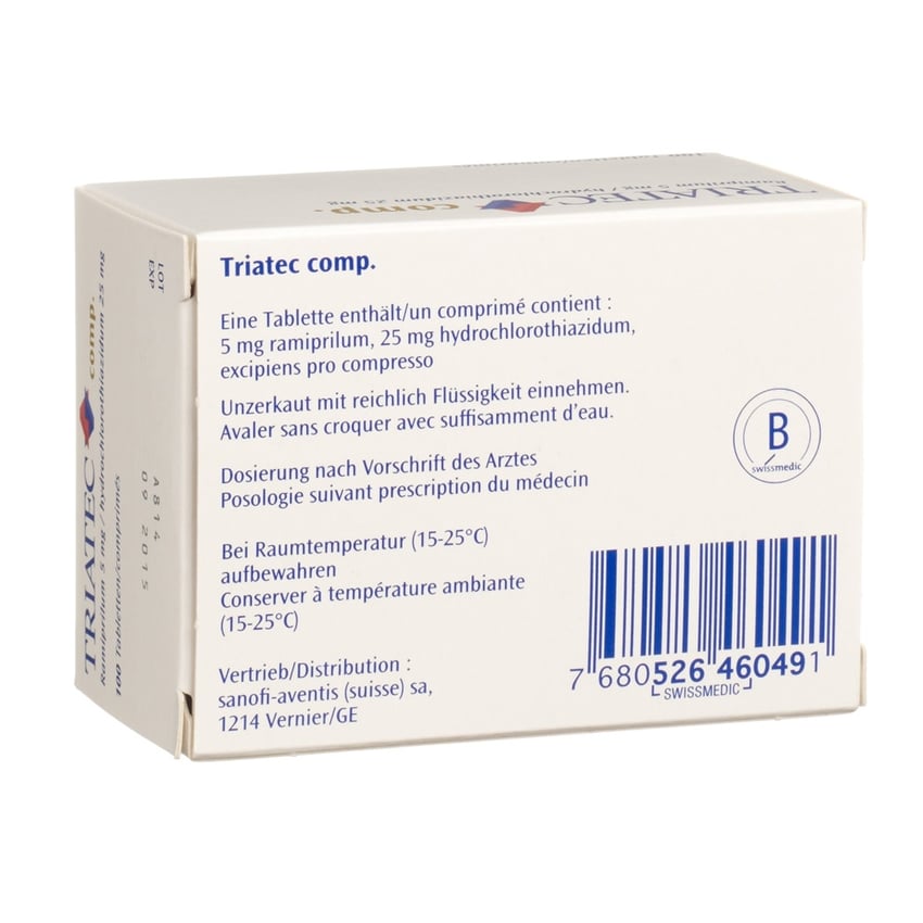 TRIATEC comp. cpr 5/25 mg blist 100 pce | Commander en ligne
