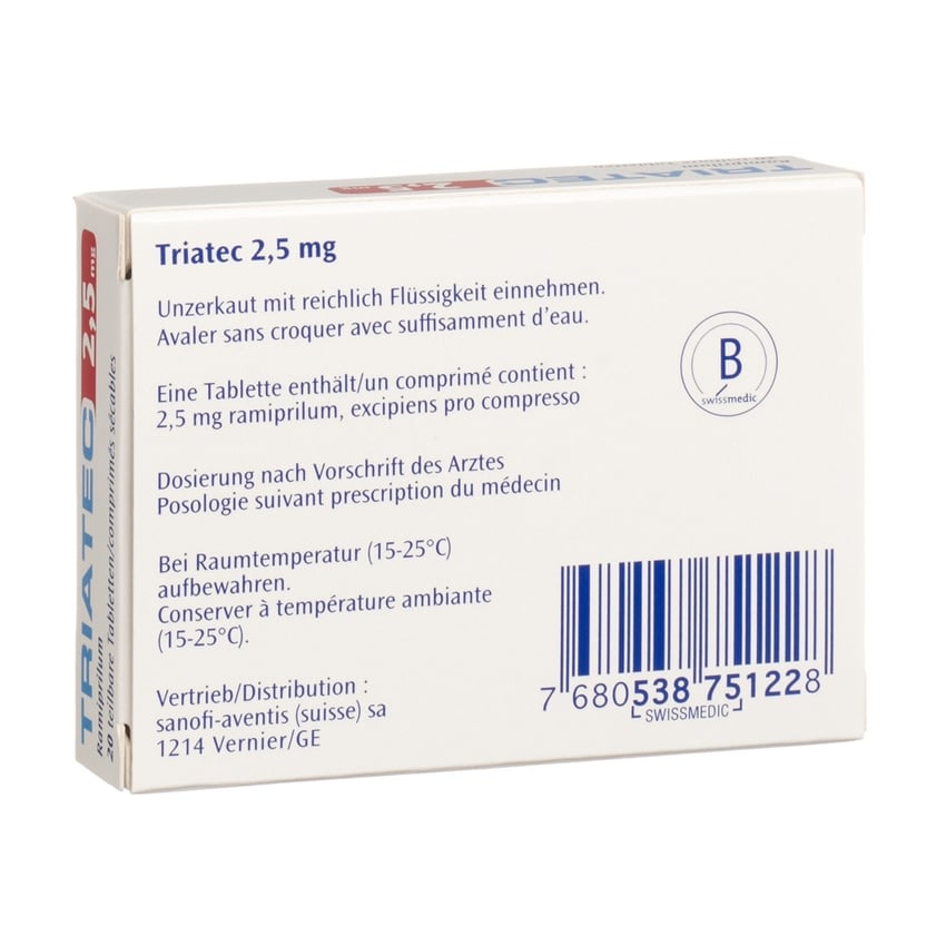 TRIATEC Tabl 2.5 mg Blist 20 Stk | Online bestellen