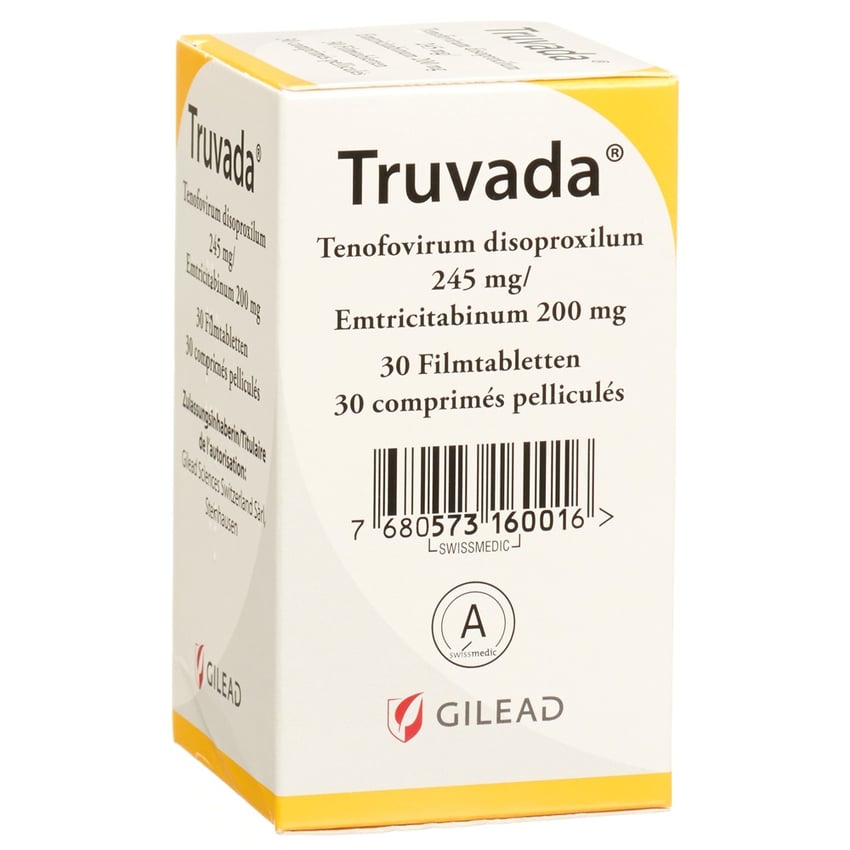 TRUVADA cpr pell 245mg/200mg bte 30 pce | Commander en ligne
