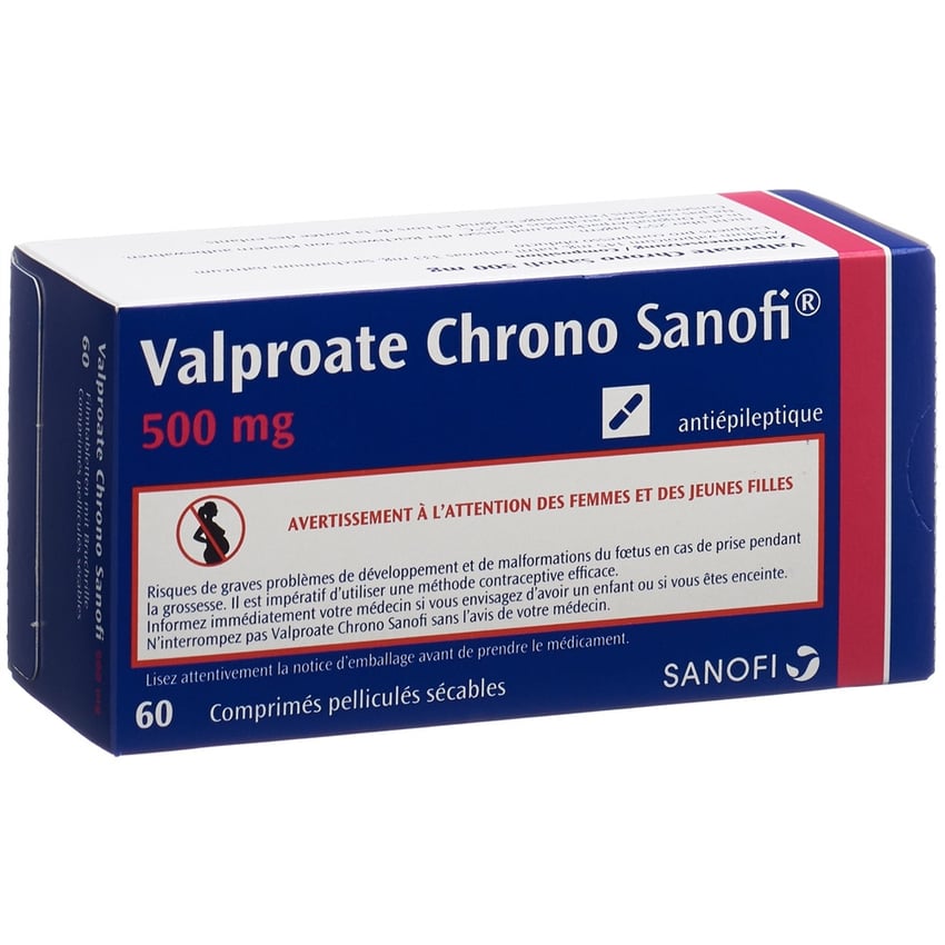 VALPROATE CHRONO Sanofi cpr pell 500 mg blist 60 pce | Commander en ligne