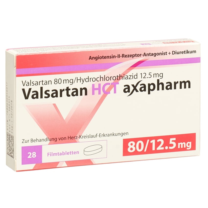 VALSARTAN HCT axapharm Filmtabl 80/12.5 mg Blist 28 Stk | Online bestellen