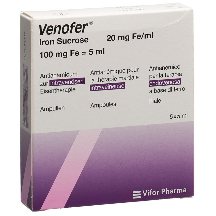 VENOFER Inj Lös 100 mg/5ml Amp 5 ml | Online bestellen