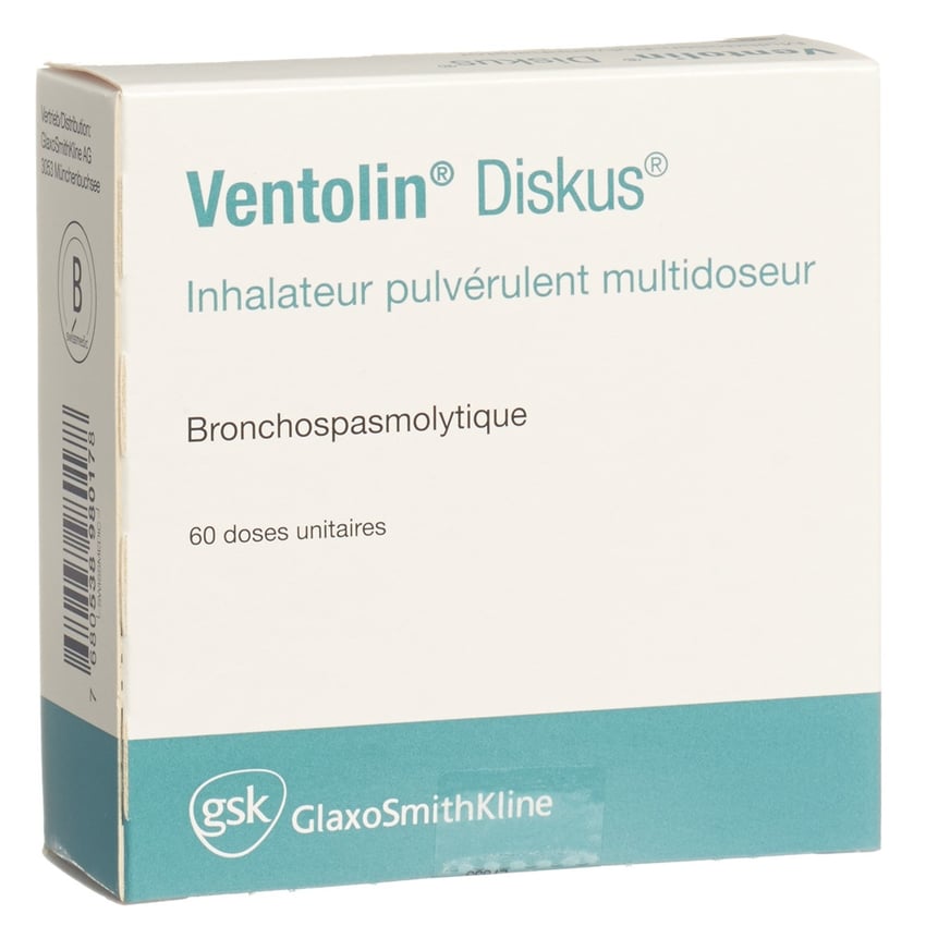 VENTOLIN Diskus Multidos Inh Plv 200 mcg 60 Dos | Online bestellen