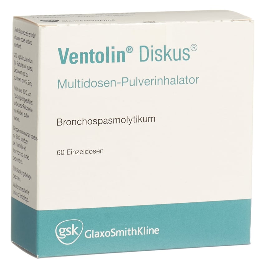 VENTOLIN Diskus Multidos Inh Plv 200 mcg 60 Dos | Online bestellen