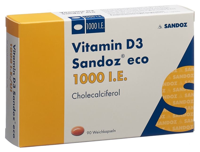 VITAMINE D3 Sandoz eco Weichkaps 1000 IE Blist 90 Stk | Online bestellen