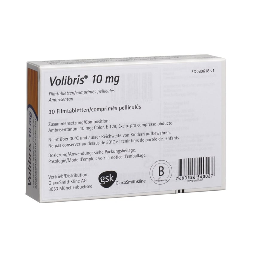 Volibris Filmtabl 10 mg Blist 30 Stk | Online bestellen