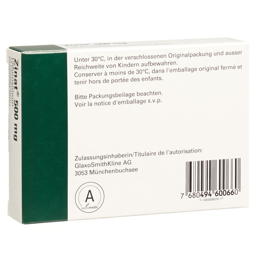 ZINAT cpr pell 500 mg blist 14 pce | Commander en ligne