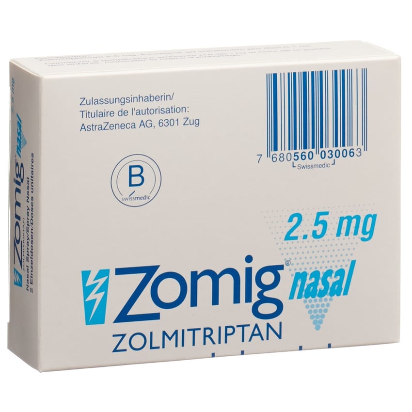ZOMIG nasal spray nasal 2.5 mg monodos 2 pce | Commander en ligne
