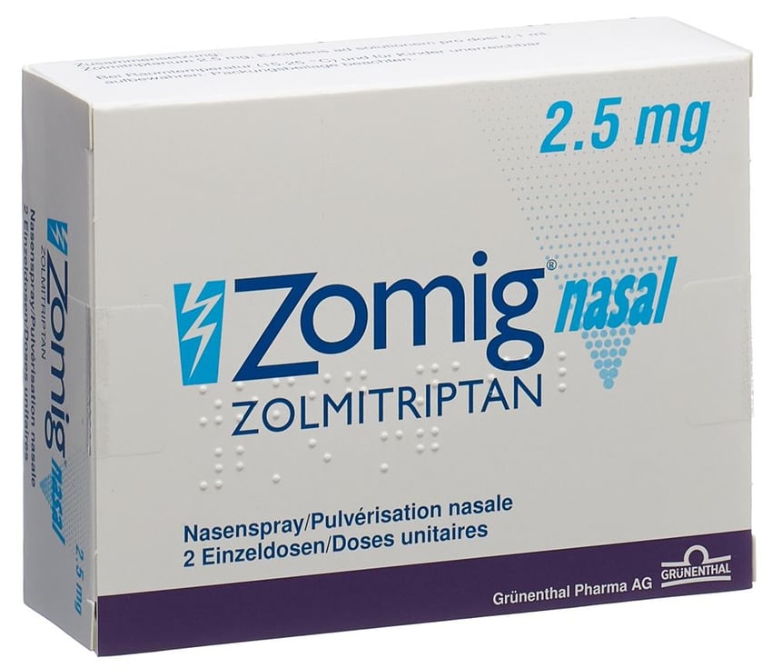 ZOMIG nasal spray nasal 2.5 mg monodos 2 pce | Commander en ligne