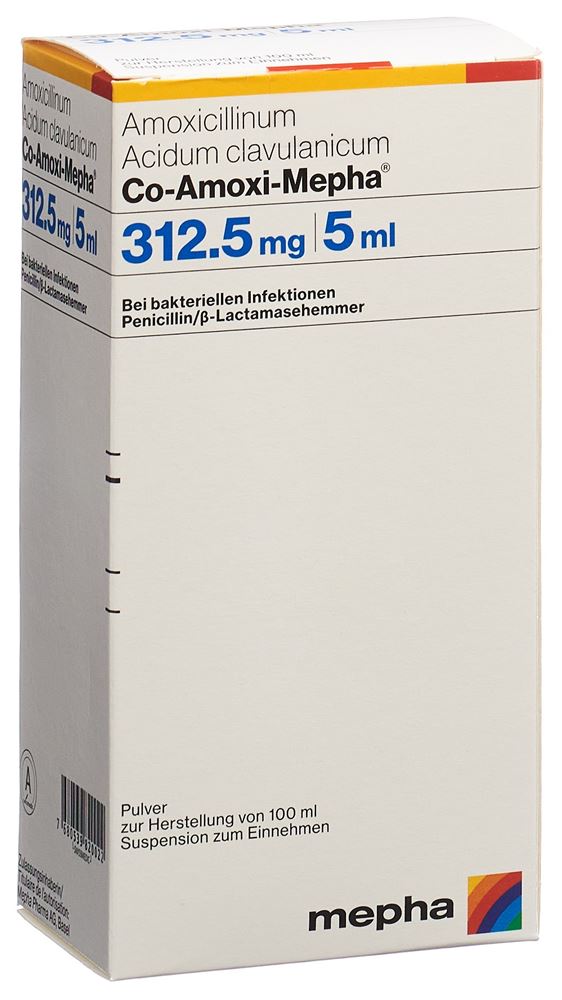 CO AMOXI Mepha pdr 312.5 mg pour suspension fl 100 ml | Commander en ligne