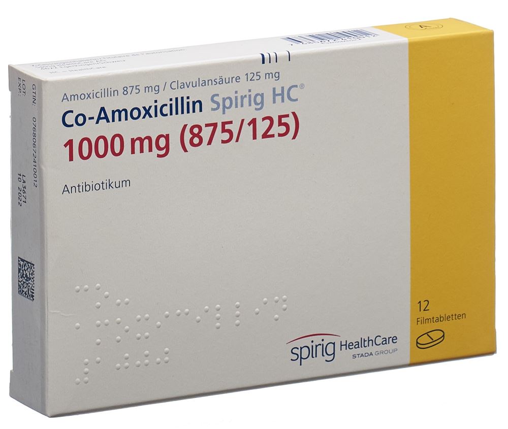 CO AMOXICILLINE Spirig HC Filmtabl 1000 mg Blist 12 Stk | Online bestellen