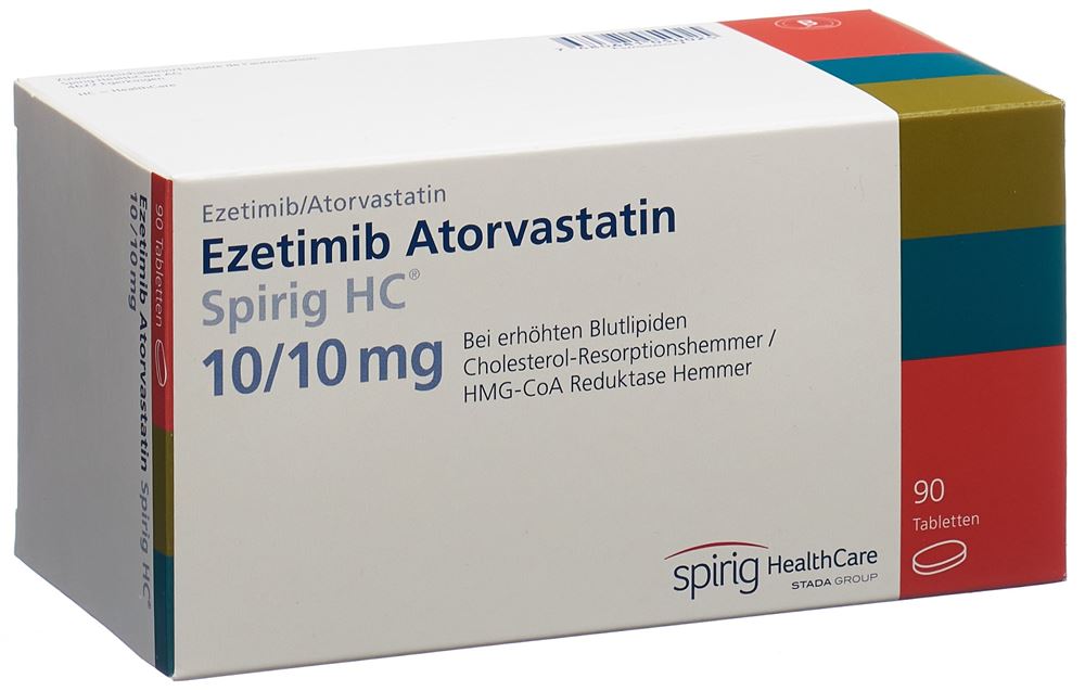 EZETIMIBE ATORVASTATINE Atorvast Spirig HC Tabl 10 mg/10 mg Blist 90 ...