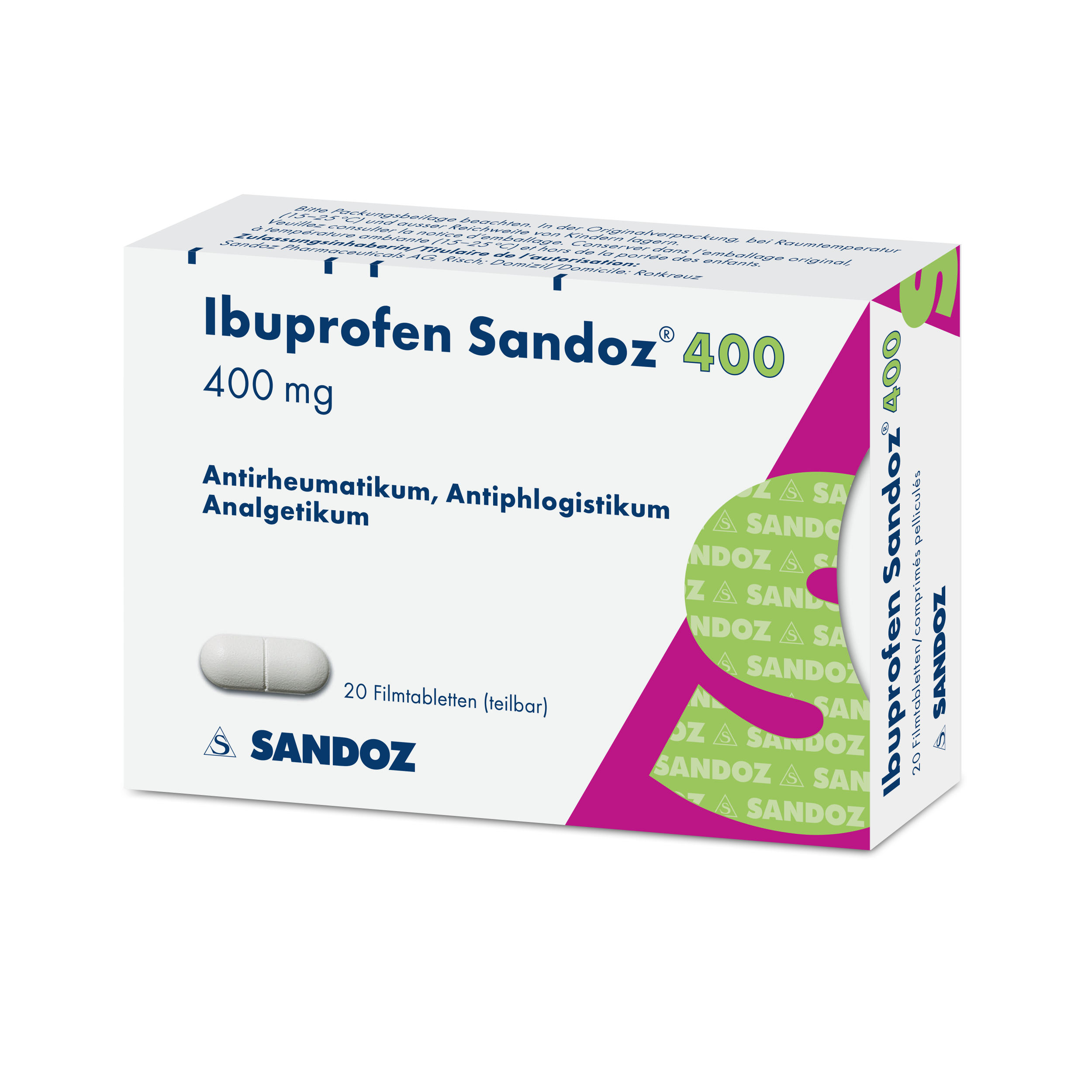 IBUPROFENE Sandoz Filmtabl 400 mg Blist 20 Stk | Online bestellen