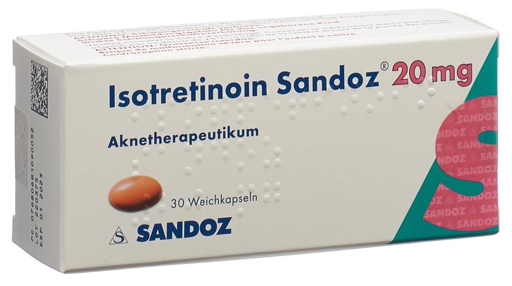 ISOTRETINOINE Sandoz caps moll 20 mg blist 30 pce | Ordinare online
