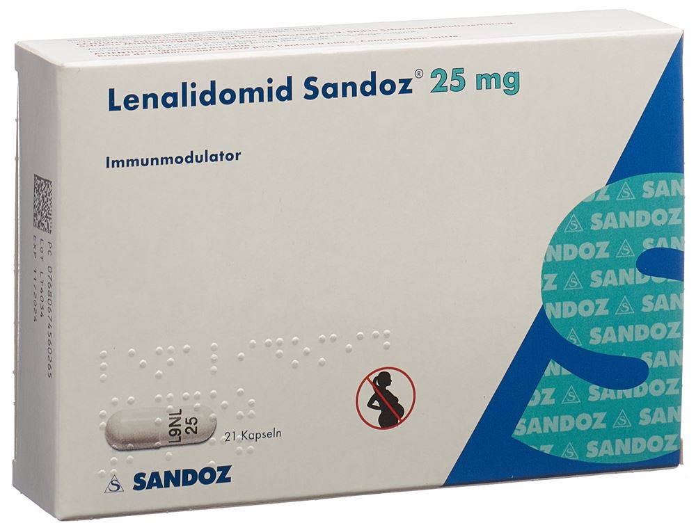 LENALIDOMID Sandoz Kaps 25 mg Blist 21 Stk | Online bestellen