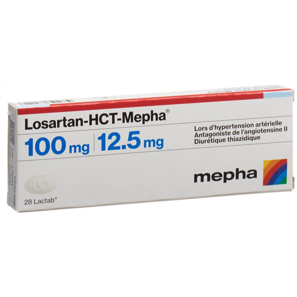 LOSARTAN HCT Mepha cpr pell 100/12.5mg blist 28 pce | Commander en ligne