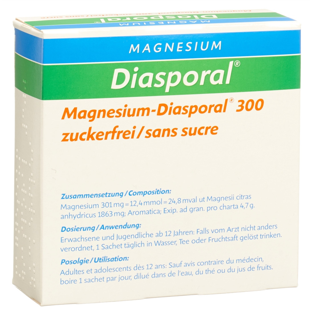 MAGNESIUM DIASPORAL gran 300 mg sans sucre sach 20 pce | Commander en ligne