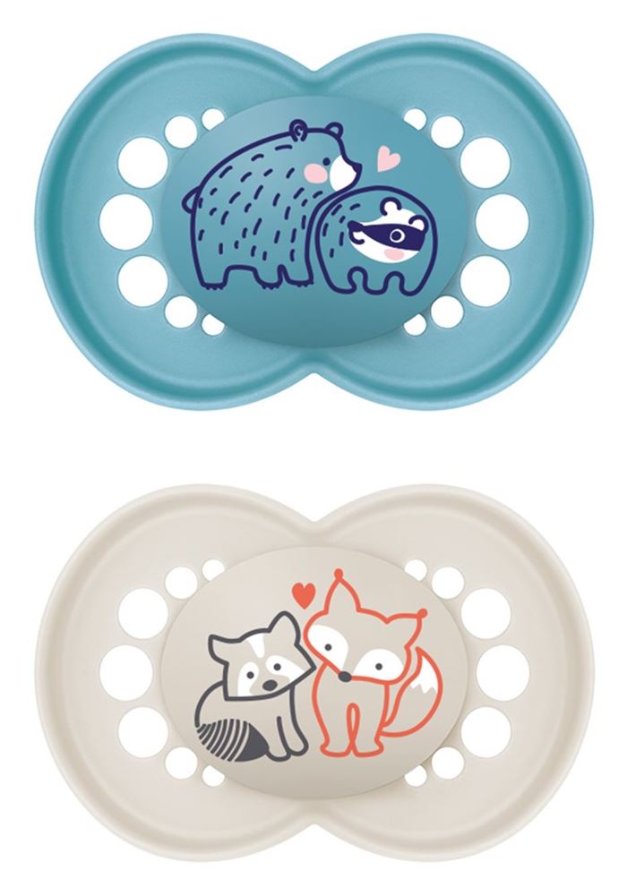 MAM Original Nuggi 6-16 Monate blue/white 2 Stk | Online bestellen