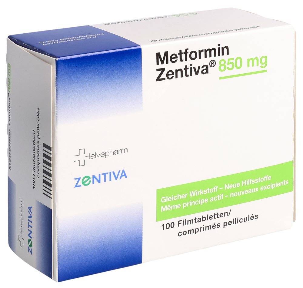 METFORMINE Zentiva Filmtabl 850 mg (neu) 100 Stk | Online bestellen