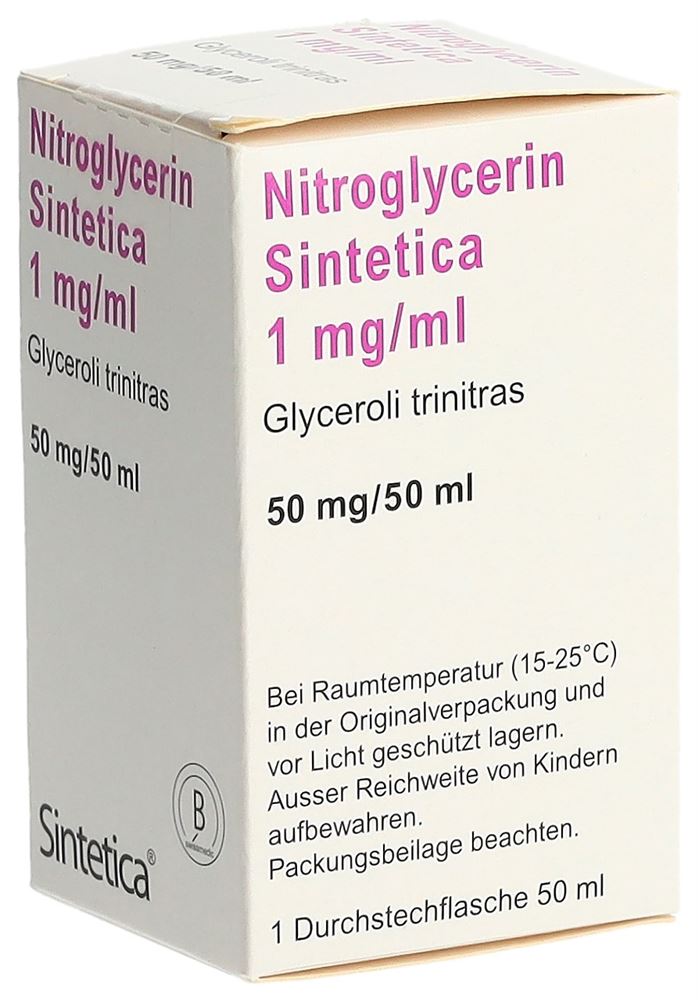 NITROGLYCERINE Sintetica sol perf 50 mg/50ml flac 1 pce | Commander en ...
